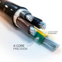 China IP68 Waterproof PVC Insulated Power Cable 0.6/1kV 4x25mm2 Underground Direct Burial for sale