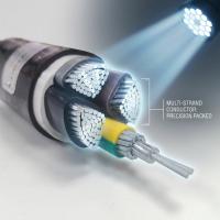 China IP68 Waterproof PVC Insulated Power Cable 0.6/1kV 4x25mm2 Underground Direct Burial for sale