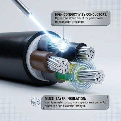 China IP68 PVC Insulated Submersible Cable 4x10mm2 Underwater Pump 0.6/1kV IEC60502 for sale