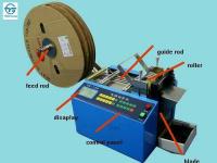 China Fabric-roll-measuring-cutting-machine /zebric Fabric Cutting Machine /fabric Covered Button Cutting Tape Machine for Fabric for sale