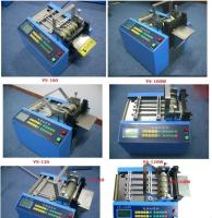 China Hose Cutting Machine Hot and Cold Label Greaseproof Paper Flat Ribbon Cable Fiberglass Sleeve Fabric Strips Cutting Machine for sale
