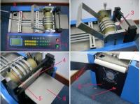 China Hose Cutting Machine Hot and Cold Label Greaseproof Paper Flat Ribbon Cable Fiberglass Sleeve Fabric Strips Cutting Machine for sale