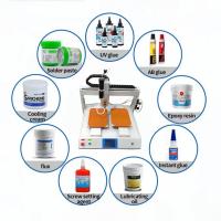 China Automatic Double Working Desktop Glue Dispensing Robot Case Enclosed Wood Case Silicone Glue Dispenser Machine for sale