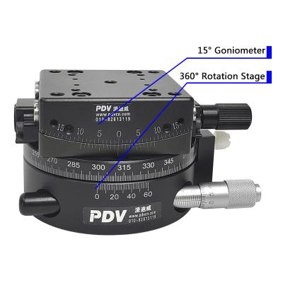China 2 Dimensional Combined Radian Manual Tilt Stage 360 Degree Rotary for sale