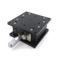 China Fine Adjustment Manual Lab Jack Double Guide Rails Table Size 125 * 125mm for sale
