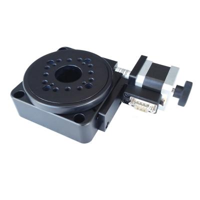 China 100mm Diameter Motorized Rotating Table Black With Worm Gear for sale