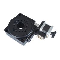 China 100mm Diameter Motorized Rotating Table Black With Worm Gear for sale