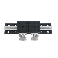 China Gear Double Sliding Block Manual Linear Stage Rack And Pinion Stage 90mm Trip for sale