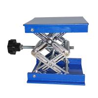 China 100*100mm Blue Manual Lab Jack Z Axis Translation Stage 110mm Trip for sale