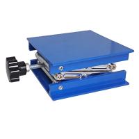 China 100*100mm Blue Manual Lab Jack Z Axis Translation Stage 110mm Trip for sale