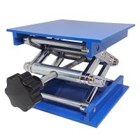 China 100*100mm Blue Manual Lab Jack Z Axis Translation Stage 110mm Trip for sale