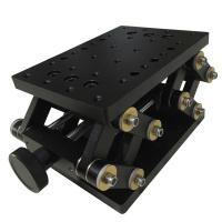 China 55mm Travel Aluminum Alloy Scissor Jack Table Black Anodized for sale