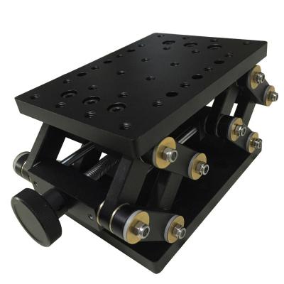 China 55mm Travel Aluminum Alloy Scissor Jack Table Black Anodized for sale
