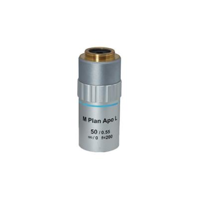 China Long Working Focus Achromatic Objective Lens 50X Microscope Objective Flat Field for sale