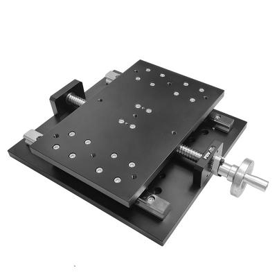 China Hand Sliding Manual Linear Stage Large Table Top Load 100kg Displacement for sale