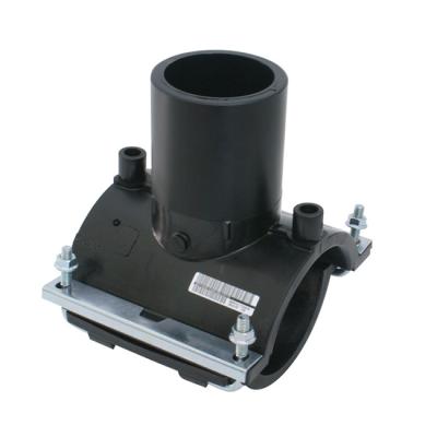 China Straight Through Electrofusion Saddle HDPE PE100 Pipe Fittings PN16 PN12.5 for Water Gas Supply Systems for sale