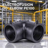 China PE100 Electrofusion 90° Elbow DN20-250mm | 4.0mm Fusamatic Auto Pin | PN16 Water / 10 Bar Gas | Leak-Free Welded Directional Bends for Gas, Water, Mining & Irrigation Pipelines for sale