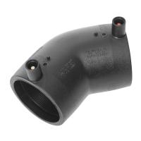China 45° Electrofusion Elbow PE100 DN32-250 | 4.0mm Fusamatic Auto Pin | Water PN16 / Gas 10 Bar | Gentle-Angle Welded Bends Minimizing Flow Resistance in Water, Gas & Irrigation Lines for sale