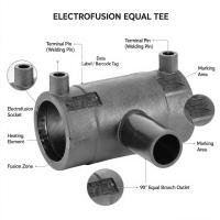 China PE100 Electrofusion Reducing Tee DN20x32-200x110 | 4.0mm Fusamatic Auto Pin | Water PN16 / Gas 10 Bar | One-Fitting Branch Size Transitions Cutting Joints & Fittings in Gas, Water & Irrigation for sale