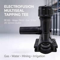China PE100 Electrofusion Multiseal Tapping Tee Underclamp DN40-225 | 4mm Auto Pin | Water PN16 / Gas 10 Bar | Live-Main Tap-Ins with Tamper-Proof LockCap & Twin O-Ring Leak Protection for Water & Gas for sale