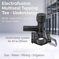China PE100 Electrofusion Multiseal Tapping Tee Underclamp DN40-225 | 4mm Auto Pin | Water PN16 / Gas 10 Bar | Live-Main Tap-Ins with Tamper-Proof LockCap & Twin O-Ring Leak Protection for Water & Gas for sale