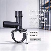 China Toggle-Clamp Electrofusion Tapping Tee for PE100 Mains | 40-63mm Outlet | 4mm Auto Pin | Water PN16 / Gas 10 Bar | Snap-On Tool-Free Branch Connections for Live Gas & Water Networks for sale
