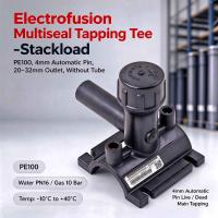 China Stackload Electrofusion Tapping Saddle | 20-32mm Outlet | 4mm Auto Pin | Water PN16 / Gas 10 Bar | Stackable Space-Saving Storage for Live-Main Service Taps up to DN355 for sale