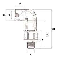 China PE100 90° Electrofusion Transition Elbow | 0.75-2