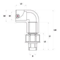 China PE100 90° Electrofusion Transition Elbow | Brass Female BSPP Thread | 4mm Auto Pin | Water PN16 / Gas 10 Bar | Hexagon Insert for Metallic Service-Line Tie-Ins, Imperial Adapters DN25-63 for sale