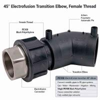 China PE100 45° Electrofusion Transition Elbow | Female BSPP Thread | 4mm Auto Pin | Water PN16 / Gas 10 Bar | Metal-to-Plastic Adaptor for Gas Distribution, Water Supply & Imperial Fittings DN32-63 for sale