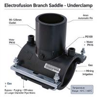 China PE100 Heavy-Duty Branch Saddle | Underclamp | 4mm Auto Pin | Large-Bore 90-125mm Outlet | Water PN16 / Gas 10 Bar | DN90-250 Main | High-Flow Branching for Gas, Water, Mining & Irrigation Networks for sale