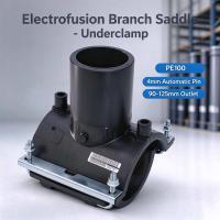 China PE100 Heavy-Duty Branch Saddle | Underclamp | 4mm Auto Pin | Large-Bore 90-125mm Outlet | Water PN16 / Gas 10 Bar | DN90-250 Main | High-Flow Branching for Gas, Water, Mining & Irrigation Networks for sale