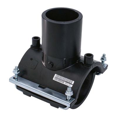 China PE100 Heavy-Duty Branch Saddle | Underclamp | 4mm Auto Pin | Large-Bore 90-125mm Outlet | Water PN16 / Gas 10 Bar | DN90-250 Main | High-Flow Branching for Gas, Water, Mining & Irrigation Networks for sale