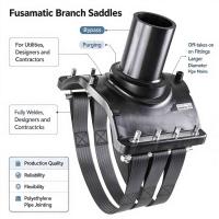 China PE100 Large-Diameter Branch Saddle | Under Strap | Manual Pin | 110/125mm Outlet | SDR 11-26 | Water PN16 / Gas 10 Bar | DN225-630 Main | Heavy Branching for Gas, Water, Mining & Wastewater for sale