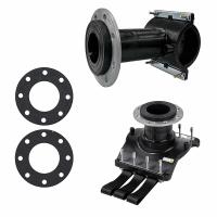 China PE100 Flanged Branch Saddle | Underclamp/Understrap | Manual Pin | DN100 Flange Outlet | SDR 11-26 | Water PN16 / Gas 10 Bar | DN225-630 Main | Flanged Branching for Gas, Water, Mining & Irrigation for sale