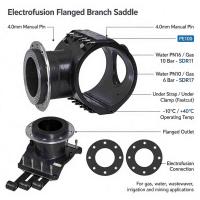 China PE100 Fastcut Flanged Branch Saddle | Under Strap/Clamp | Manual Pin | DN150-250 Large Flange Outlet | Water PN16/Gas 10 Bar | DN250-630 Main | Online Tapping for Gas, Water, Wastewater & Mining for sale