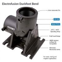 China PE100 Duckfoot Bend | Fusamatic Auto Pin | 90mm SDR11-17.6 | Water PN16 | Fully Welded Hydrant & Riser Connector with Integral Base Eliminates Mechanical Joints for Water, Mining & Irrigation for sale