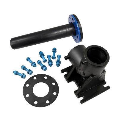China PE100 Electrofusion Duckfoot Bend Kit | Fusamatic Auto Pin | 63-180mm Main × DN80 Flange | Water PN16 | Complete Hydrant Riser Set with Riser, Flange, Gasket & Bolts for Water, Mining & Irrigation for sale