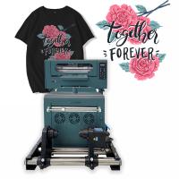 China A3 DTF Printer 30cm PET Film Fabric Cloth T-shirt Printer with Shake Powder Machine 150KGS for sale
