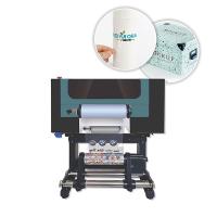 China UV DTF Inkjet Printer 20ml/sqm 300mm Width Direct to Film Heat Transfer T-Shirt Printing Machine for sale
