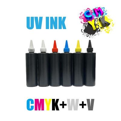 China CMYK+W+V UV DTF Ink - 1000ML Bottle UV Curing Ink for Direct-to-Film Printing with High Durability for sale