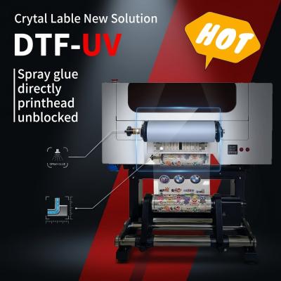 China 30CM UV DTF Roll Printer Two Head Bottle Acrylic Sticker Machine For Printing for sale