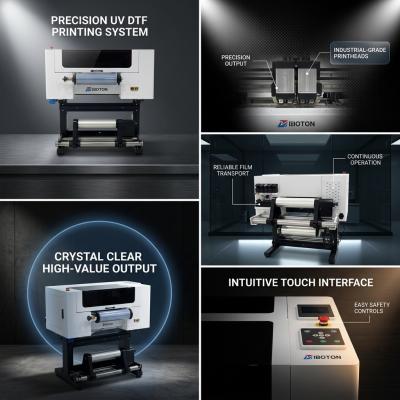 China I3200U1 UV DTF Printer 300mm A3 CMYK White Varnish Colorful Sticker Printing Machine for sale