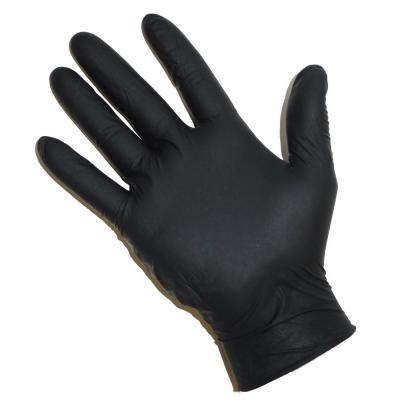 China Black Color Latex Free Powder Free Disposable Gloves Soft Touch Feeling for sale