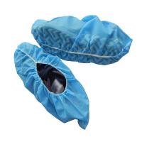 China Disposable Blue Booties Shoe Covers Convinient Fluid Resistant Eco Friendly for sale