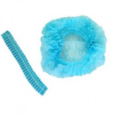 China Non Toxic Disposable Non Woven Cap , Blue Disposable Hair Net Caps for sale