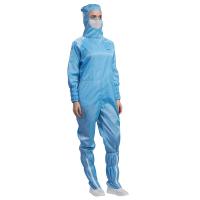 China 98% Conductive PE SMS Dust Free ESD Cleanroom Coverall for sale