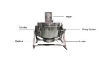 China Stainless Steel Electric Steam Jacketed Kettle 100L Cooking Kettle with Agitator Mixer for sale