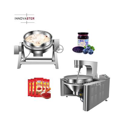 China Electric/Steam/Oil Heating Automatic Cooking Pot Mixer Boiling Pan Jacketed Kettle with Scraper for sale