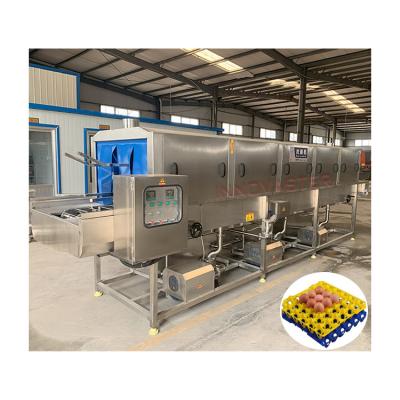 China Industrial Fish Seafood Crate Pan Washer Dryer 6000x2800x2200mm Plastic Box Turnover Basket Washing Machine for sale